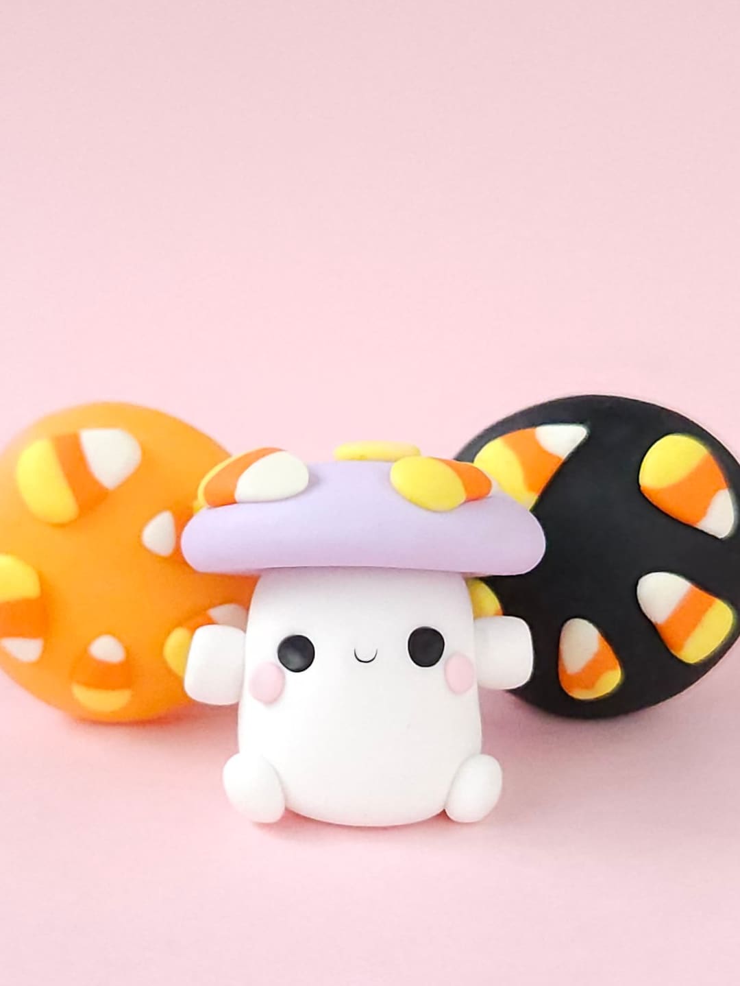 Candycorn Mushroom, Toadstool Sculpture, Figurine, Handmade Keychain ...