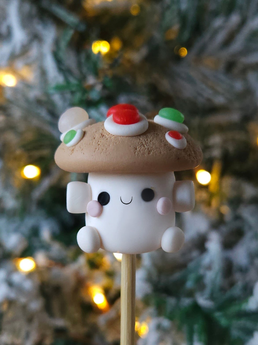 Candy Topped Gingerbread Mushroom, Keychain, Charm, Plant Pot Accessory ...