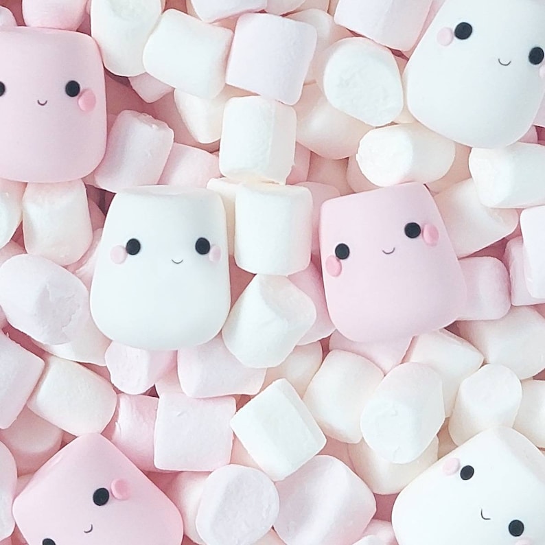 Marshmallow Earrings – Handmade Polymer Clay Earrings, Cute Kawaii ...