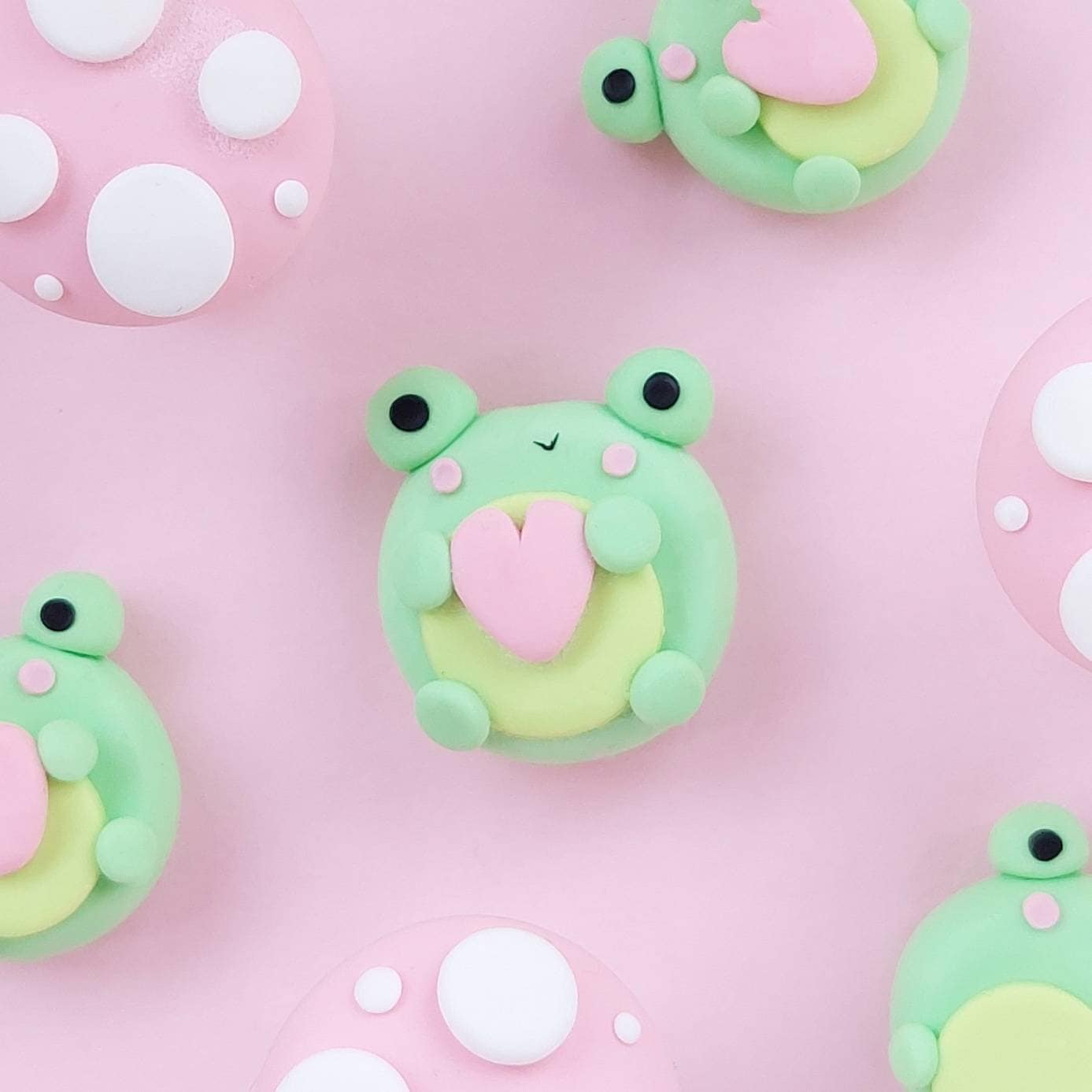 Frog With Heart, Keychain, Charm, Plant Pot Accessory, Figurine ...