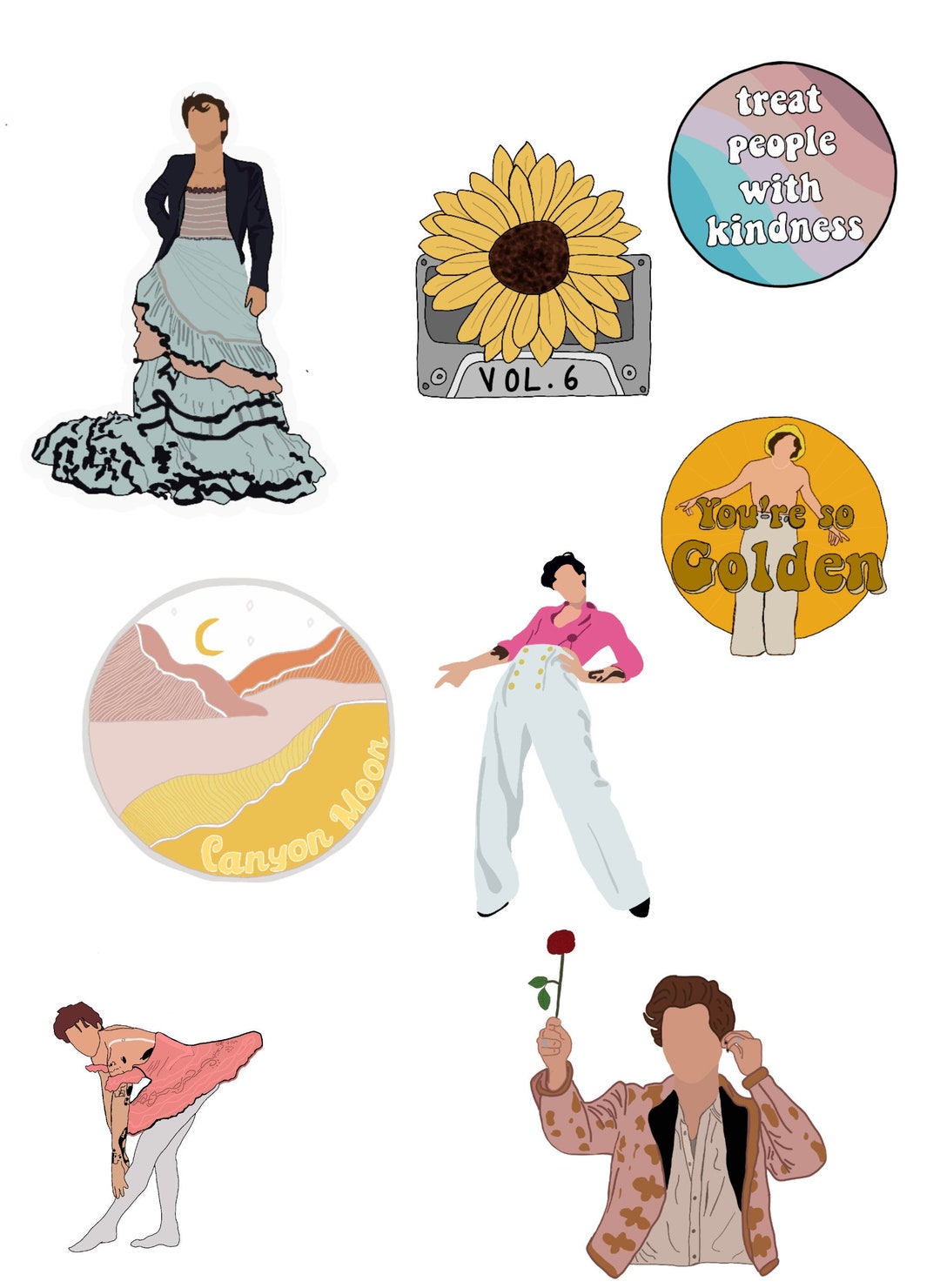 Harry Styles Digital Stickers - Etsy