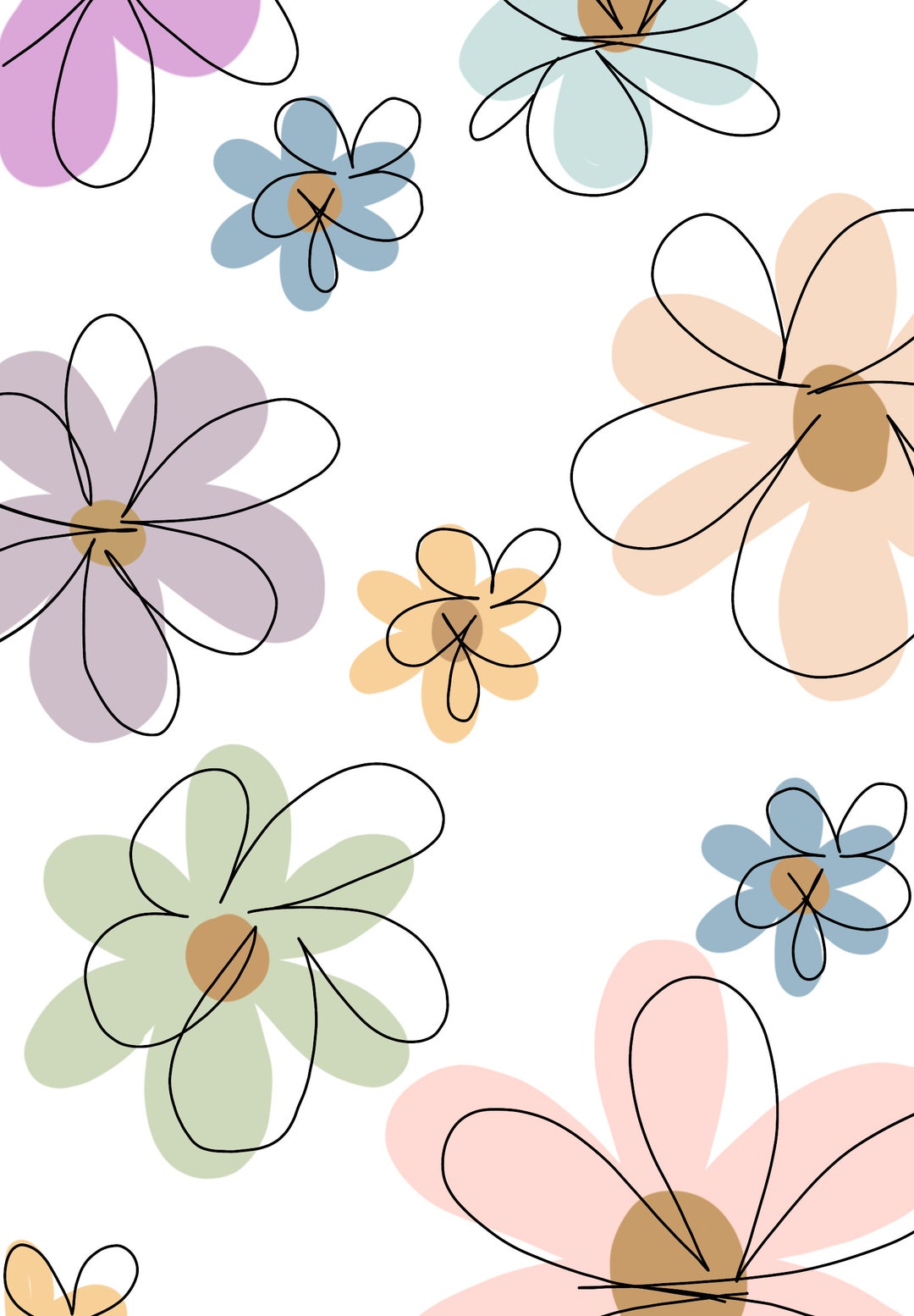 Pastel Flowers - Etsy