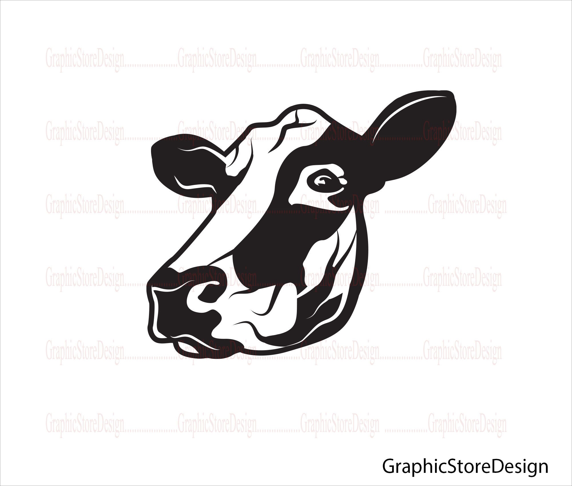 Cow Svg, Cow Silhouette, Cow Face Svg, Farm Svg, Heifer Svg, Cow Head ...
