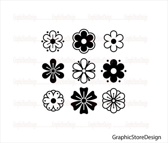 Flower Svg Bundle Gardening Flower Svg Flat Flowers - Etsy