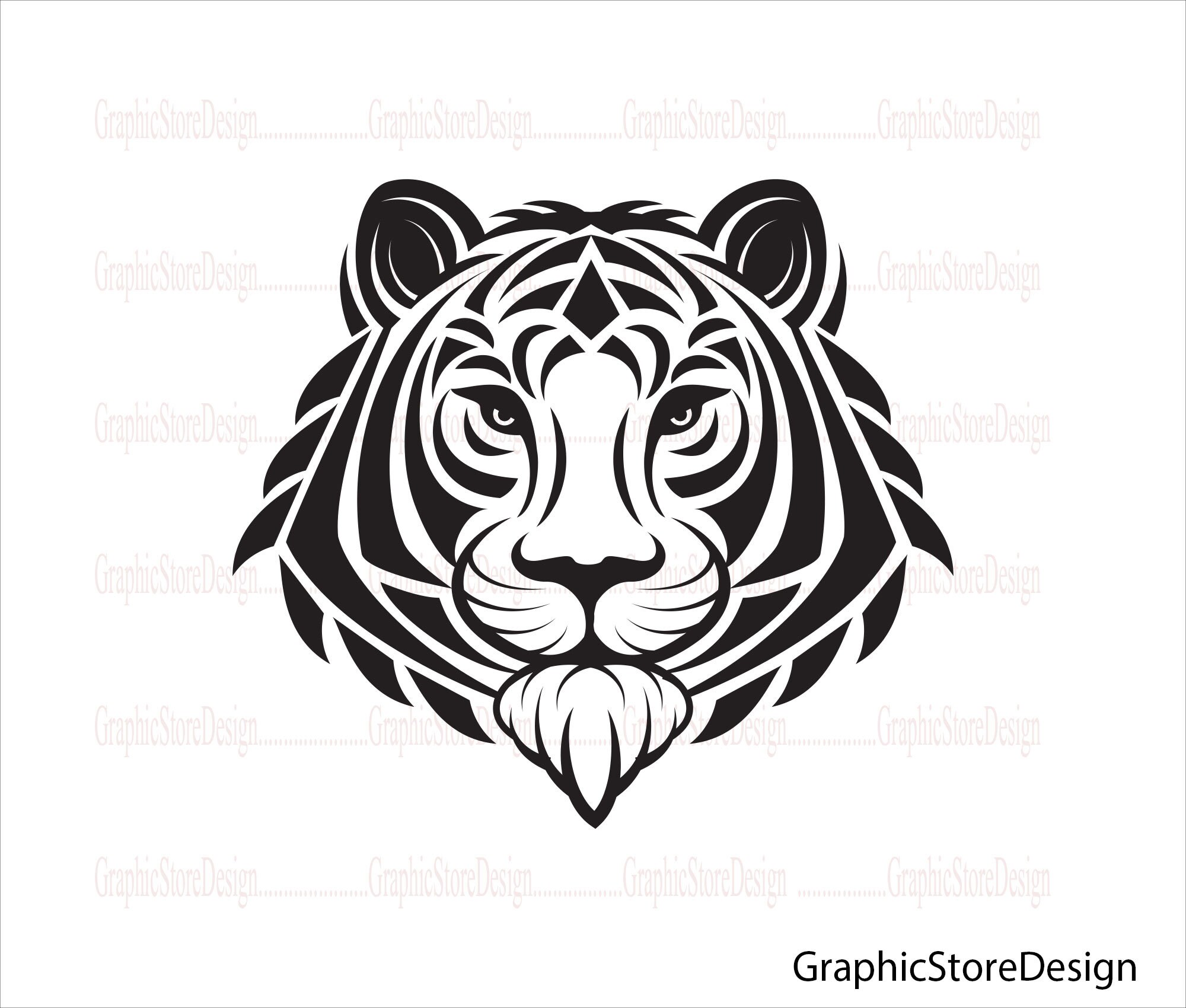 Tiger Head Svg, Head Svg, Animal Head Svg, Silhouette, Tiger ...