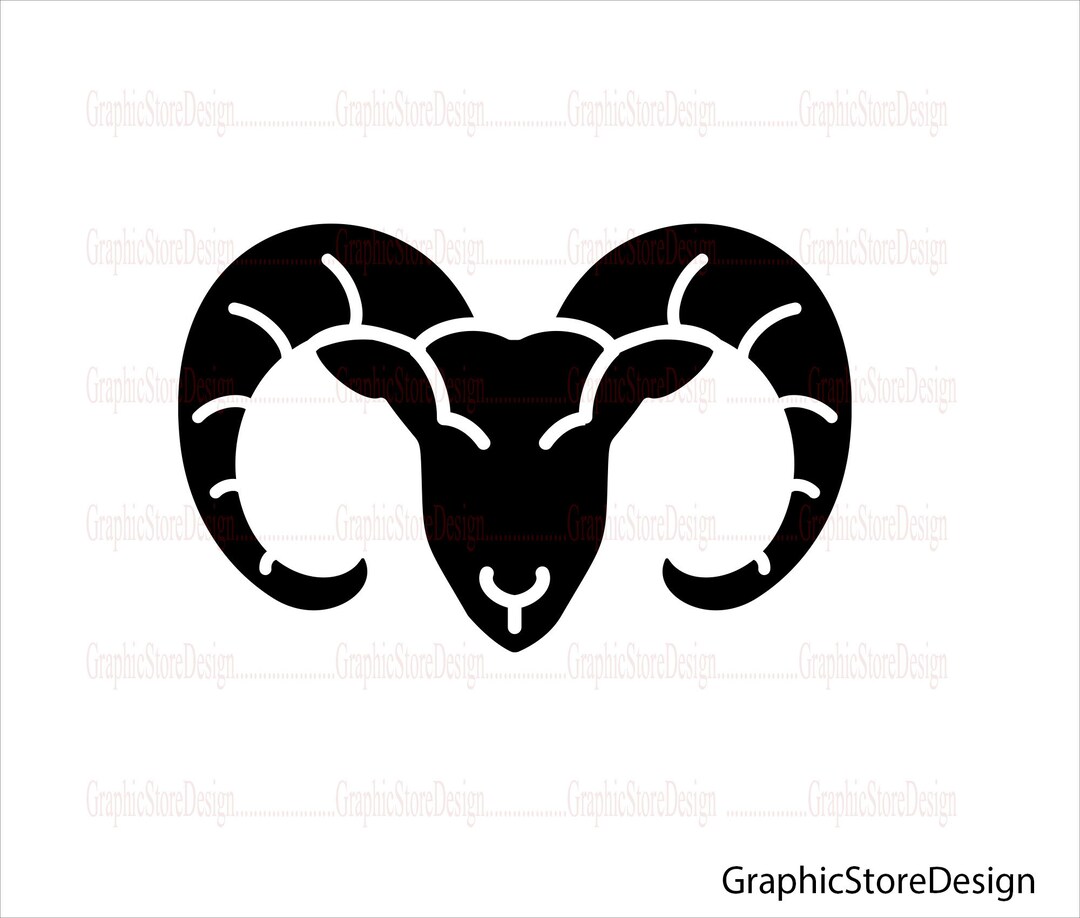 Ram Head Silhouette Svg, Aries Svg, Ram Svg, Aries Ram Horn Svg, Aries Zodiac Sign Svg ...