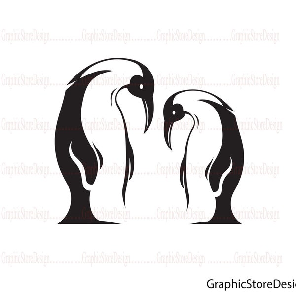 Penguin Couple Svg - Etsy