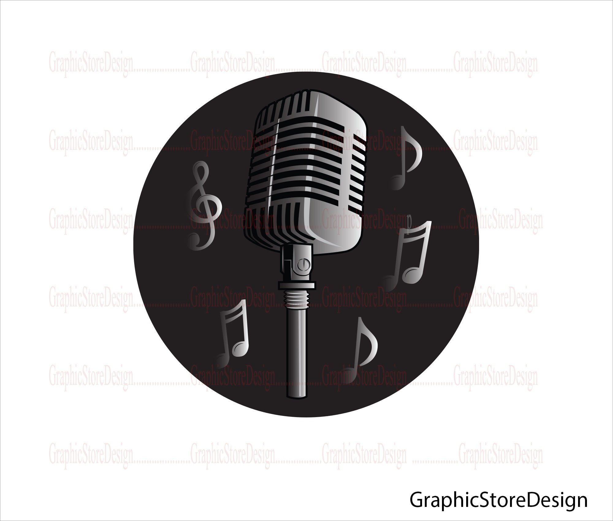 Microphone Svg, Vintage Microphone Svg, Music Svg Design, Microphone ...