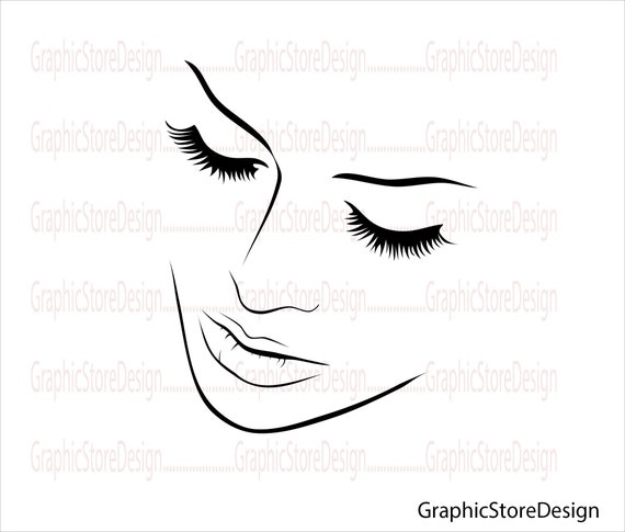 Woman Face Svg Woman Face Silhouette Woman Eyelashes Svg | Etsy Canada