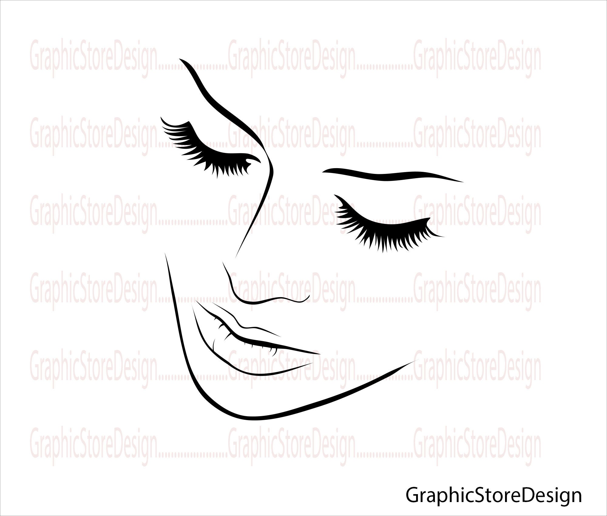 Woman Face Svg, Woman Face Silhouette, Woman, Eyelashes Svg, Woman Face ...