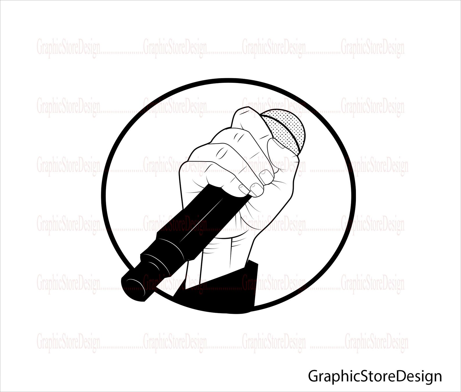 Hand With Microphone, Sing Svg, Singer, Microphone, Silhouette, Singer ...