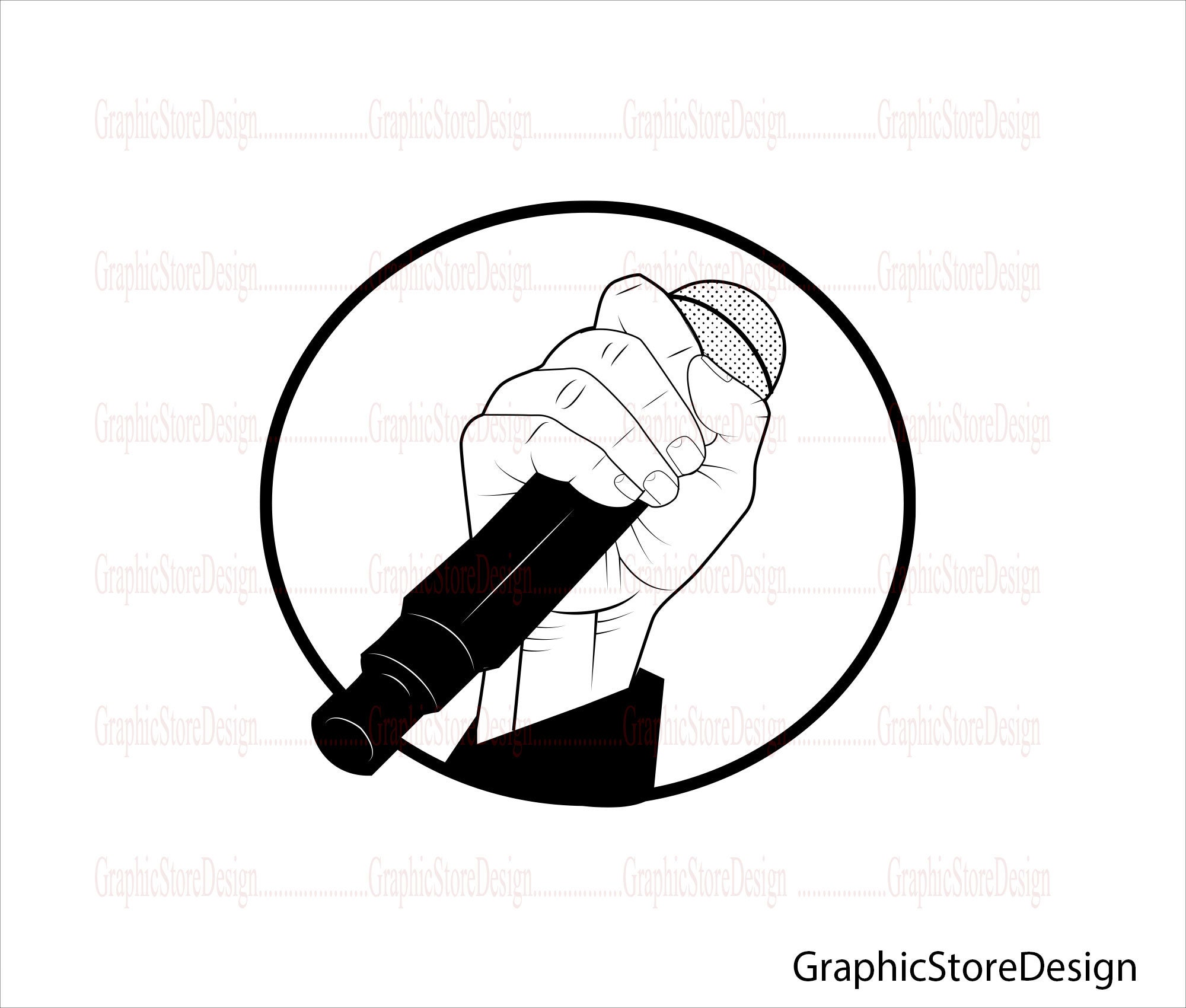 Hand With Microphone, Sing Svg, Singer, Microphone, Silhouette, Singer ...