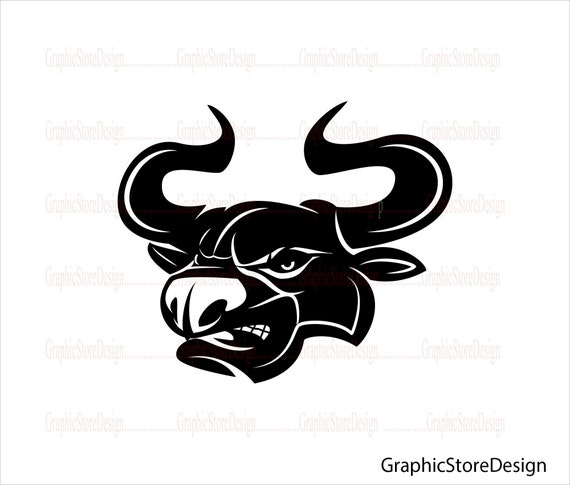 Angry Bull Svg Bull Head Svg Animal Svg Bull Silhouette | Etsy