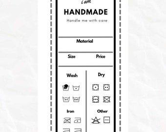Care Instructions Tags for Handmade Knitted Crochet Items-washing ...