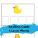 SPELLING Task Box 4 Four Letter Word Spelling With Cards and Miniature ...