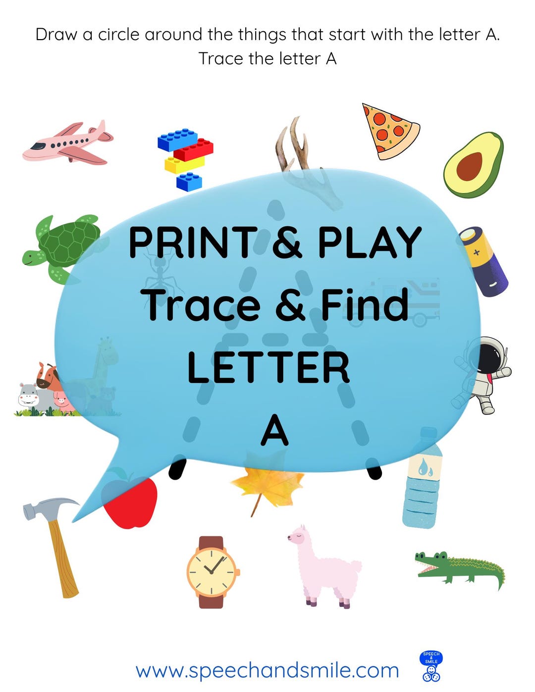 Print & Play Alphabet Worksheet - Letter A Activity Find and Circle ...