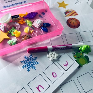 SPELLING Task Box 4 Four Letter Word Spelling With Cards and Miniature ...