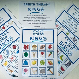 Apraxia Speech Therapy Bingo Boards for Cvcvc-multi Syllable Words ...