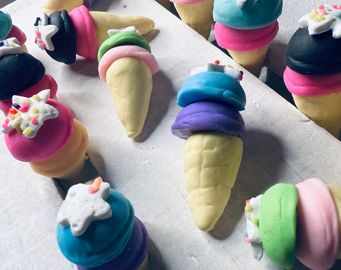 Miniature ICE CREAM Cone Double Scoop Trinkets Ice Cream Mini Objects ...