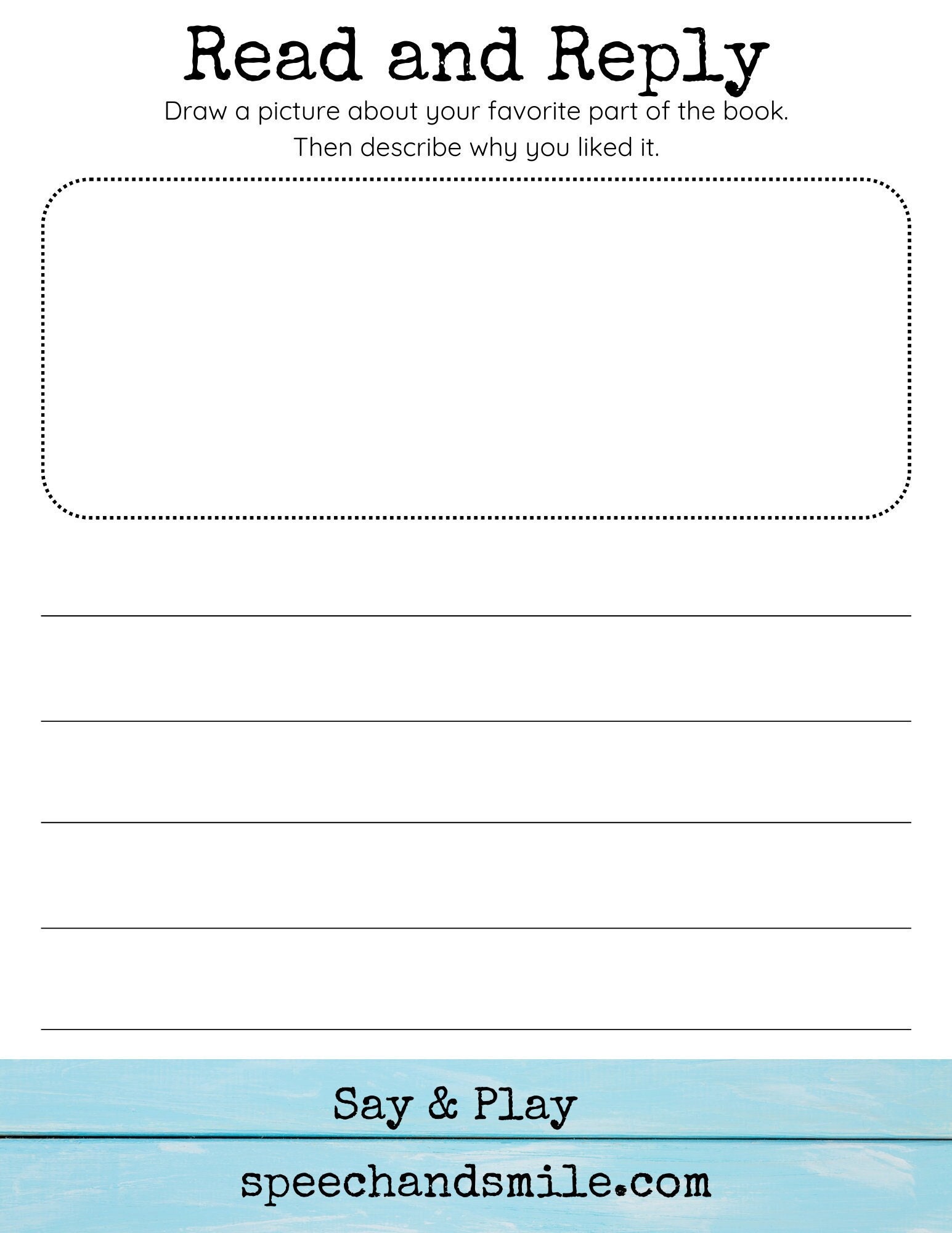 Reading Worksheet for Story Kits Story Retell Worksheet Read and Reply ...