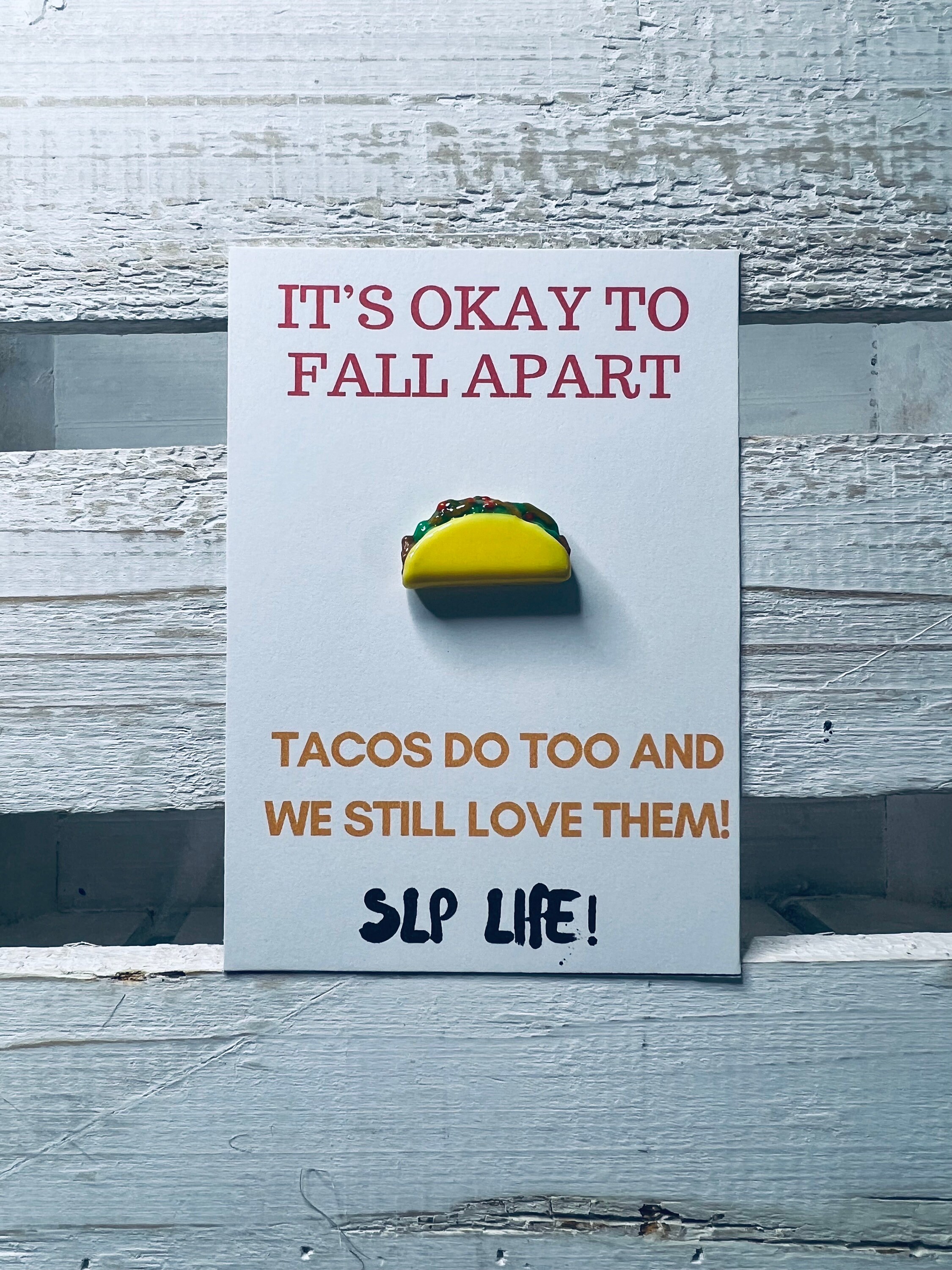 Mini Taco Trinket Pocket Hug Cards Positivity Card Miniature Taco ...