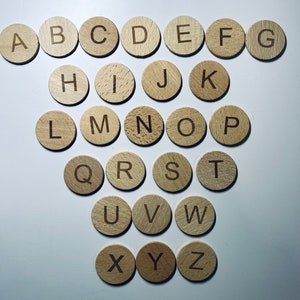 Wooden Alphabet Letters WITH OBJECTS -montessori Letter Rounds-english ...