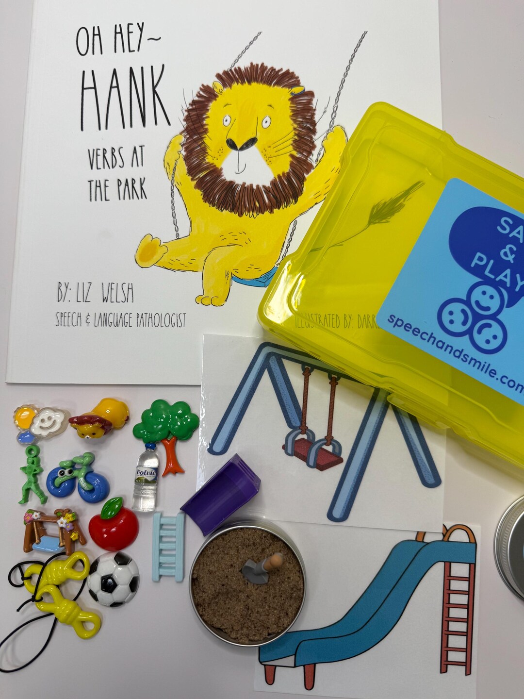 Verbs Story Kit Hey Hank Verbs at the Park Speech Therapy Mini Objects ...