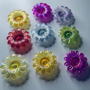 Miniature Flower Objects Trinkets - Alphabet Objects - Acrylic Flower ...