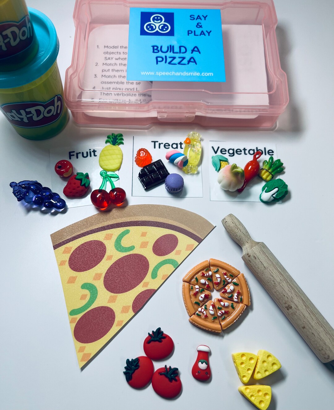Build a Pizza Kit Language Task Box Speech Therapy Mini Objects Verbal ...