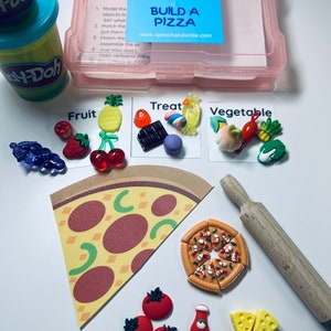 Build a Pizza Kit Language Task Box Speech Therapy Mini Objects Verbal ...