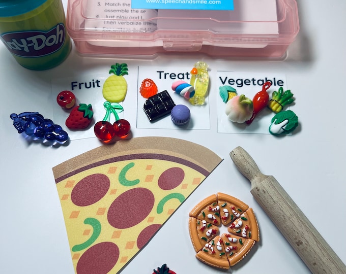 Build a Pizza Kit Language Task Box Speech Therapy Mini Objects Verbal ...