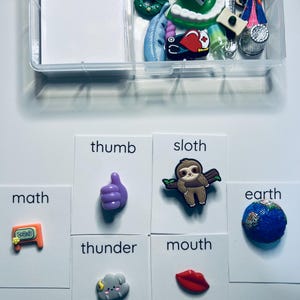 Speech Therapy Mini Objects Set of Trinkets With Cards PICK YOUR SOUND ...