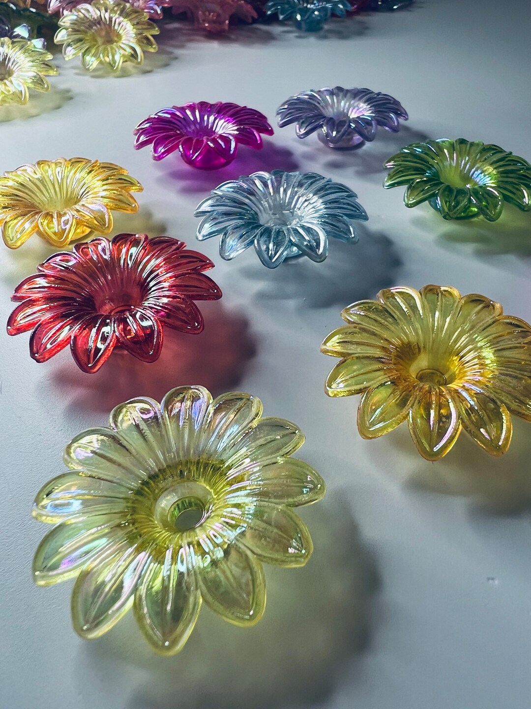 Miniature Flower Objects Trinkets - Alphabet Objects - Acrylic Flower ...