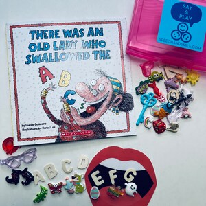 There Was an Old Lady Who Swallowed the Alphabet Book-story Props ...
