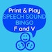 F and V Sounds Printable Bingo Matching Game-printable Speech Therapy ...