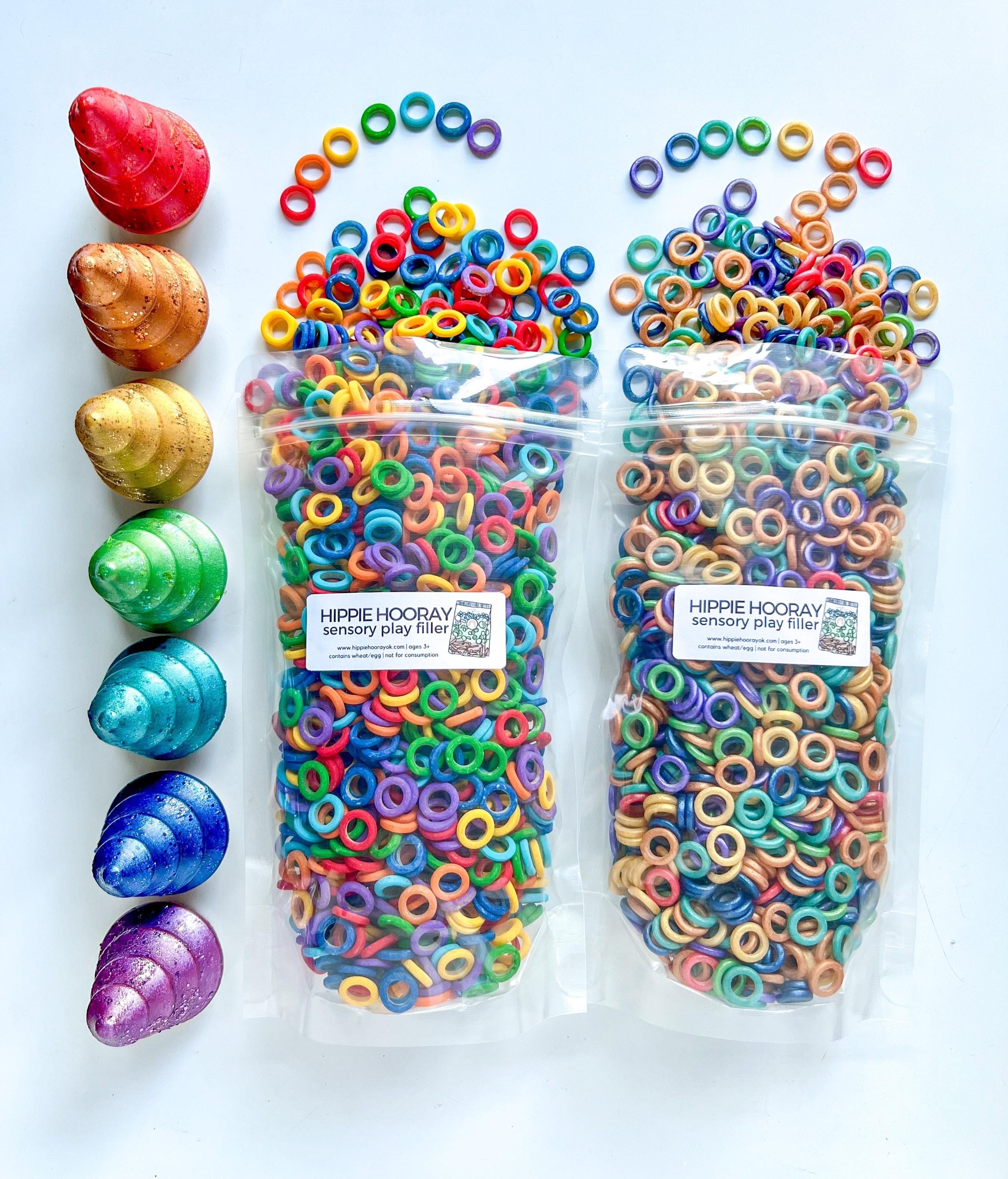Sensory Filler - Rainbow Rings Color Sorting Activity - Etsy