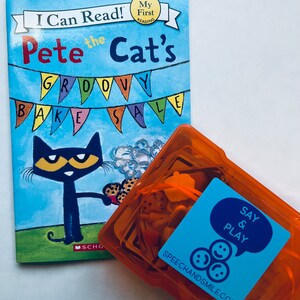 Story Kit-pete the Cat STORY PROPS Pete the Cat Groovy Bake Sale-speech ...