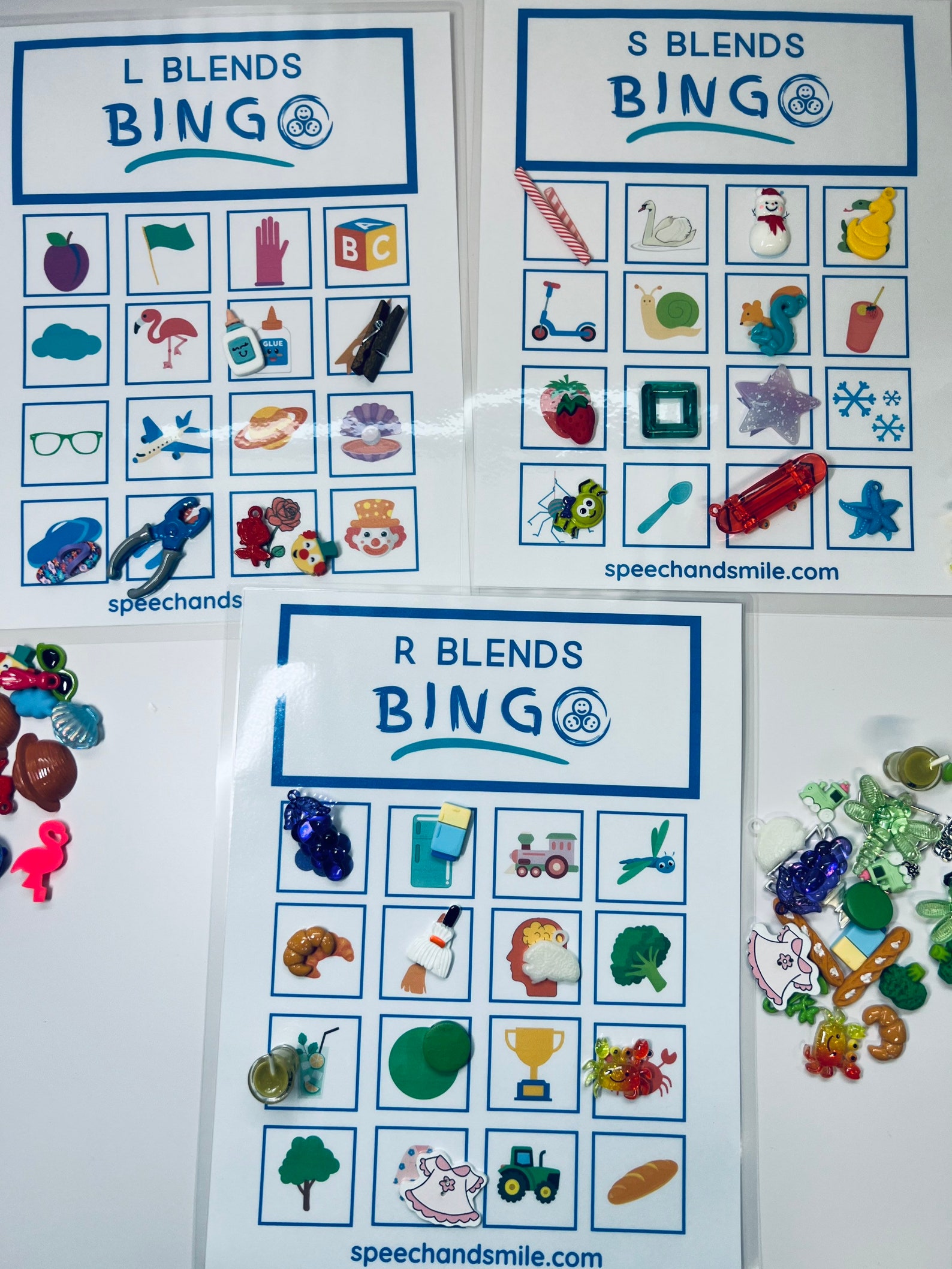 Blends Bingo Printable Boards-speech Sounds Bingo-speech Therapy-speech ...