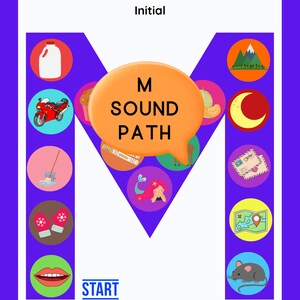 M Sound Printable Sound Paths for Speech Therapy- Articulation Games ...