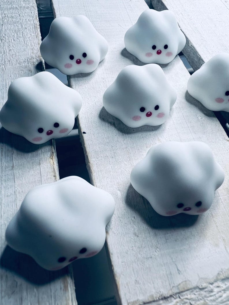 Mini Puffy White Cloud Trinket Weather Miniature Objects Speech Therapy ...