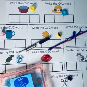 Spelling CVC Task Box Say and Play Language Task Box SPELLING Kit Mini ...