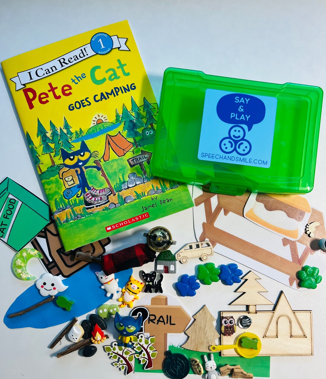 Story Kit Pete the Cat STORY PROPS Pete the Cat Goes Camping Book ...
