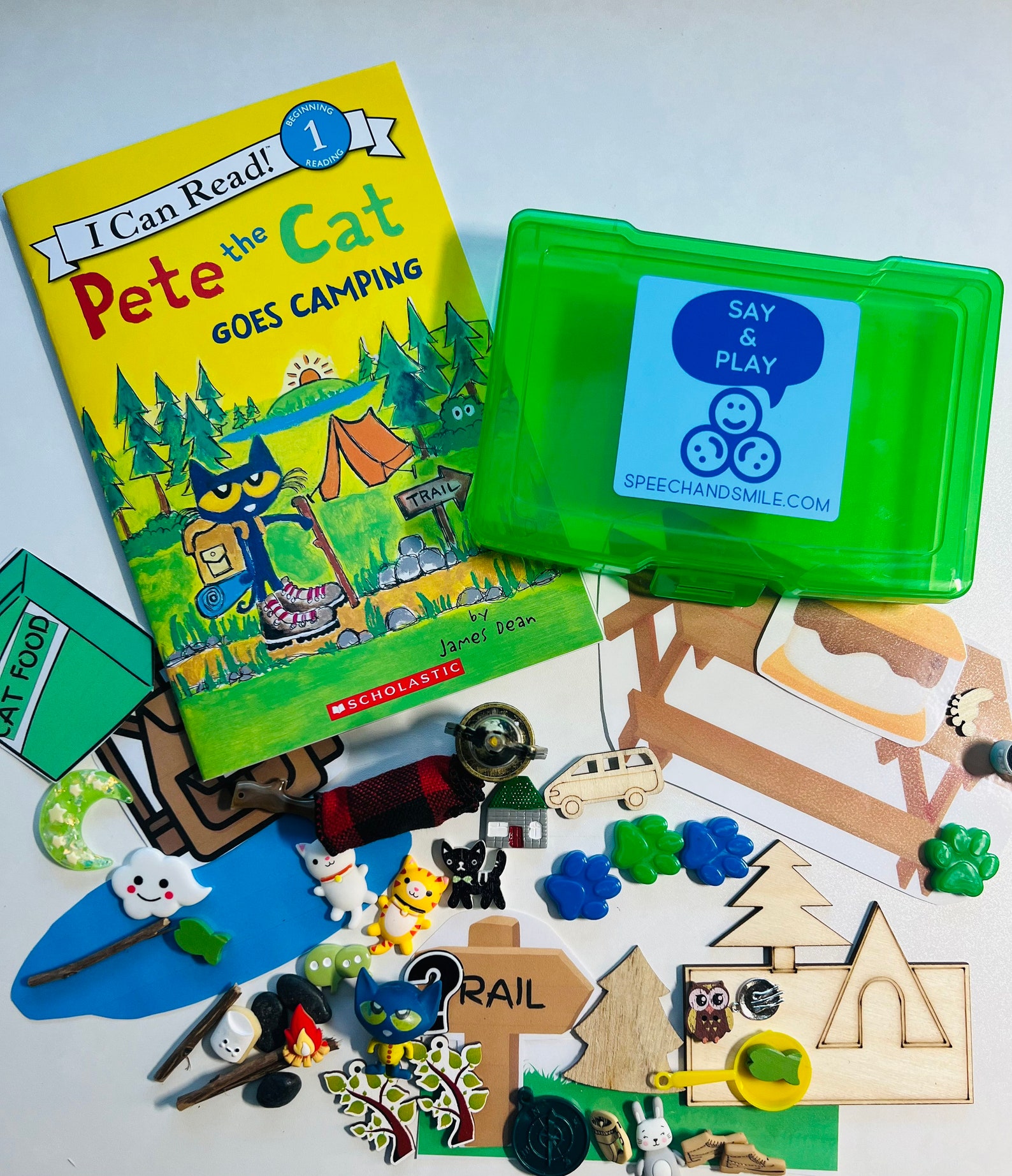 Story Kit Pete the Cat STORY PROPS Pete the Cat Goes Camping Book ...
