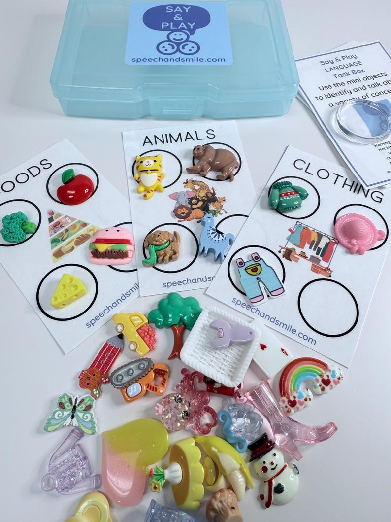 Task Box With Mini Objects | Language Learning Task Box for Speech ...