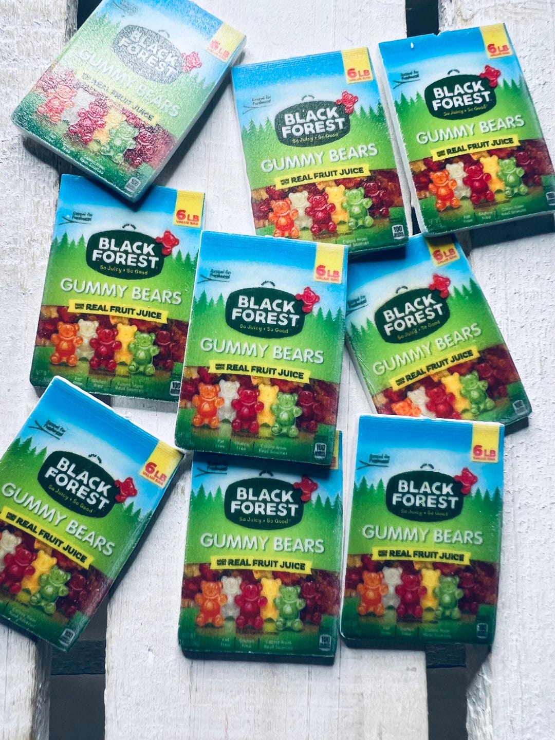 Miniature Gummy Bear Candy Trinket Mini Brand Black Forest Candy 2D ...