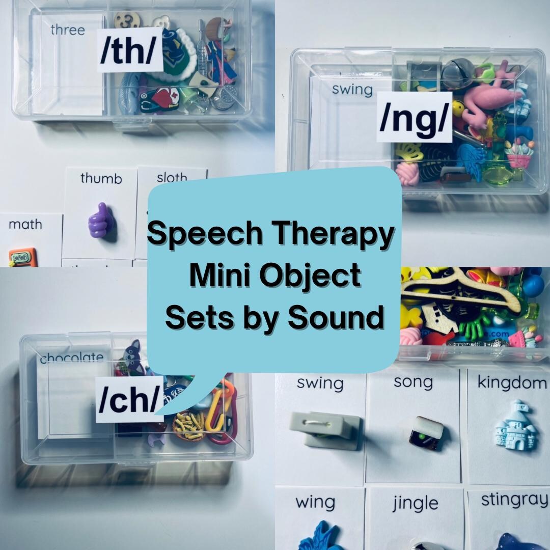 Speech Therapy Mini Objects Set of Trinkets With Cards PICK YOUR SOUND ...