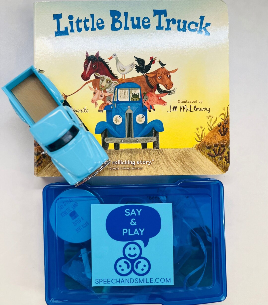 Say and Play Little Blue Truck Story Kit and Book Story Objects Little ...