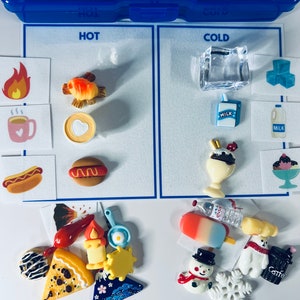 TEMPERATURE Preschool SCIENCE Sort Hot Cold Task Box With Mini Objects ...