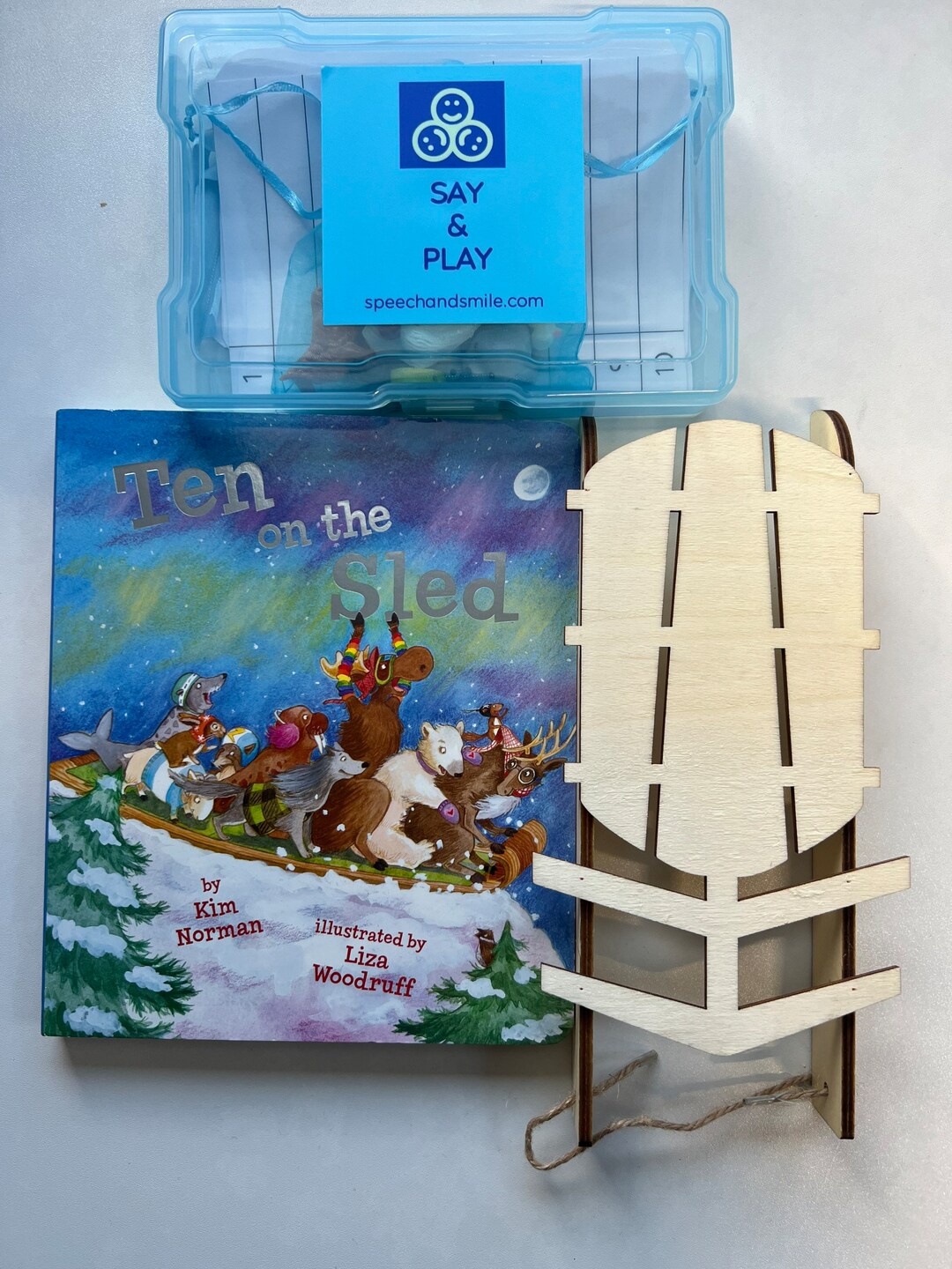 Story Kit Ten on the Sled Book With Miniature Story Props Speech ...