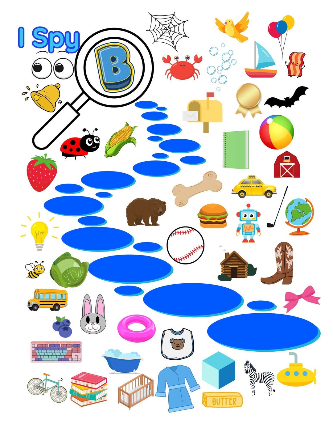 Speech Therapy I Spy B Sound Worksheet I Spy Activity Letter B ...